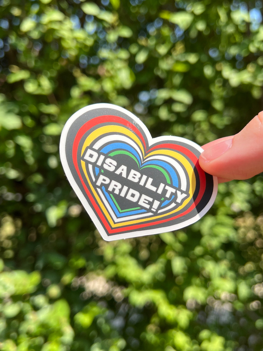 Disability Pride Flag Retro Heart Vinyl Sticker! - Etsy
