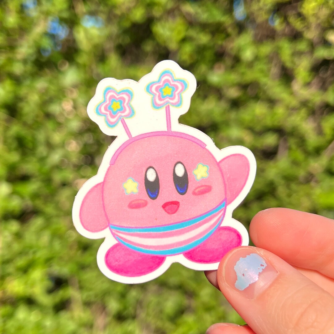¡Calcomanía de Kirby con la bandera del orgullo transgénero! - Etsy España
