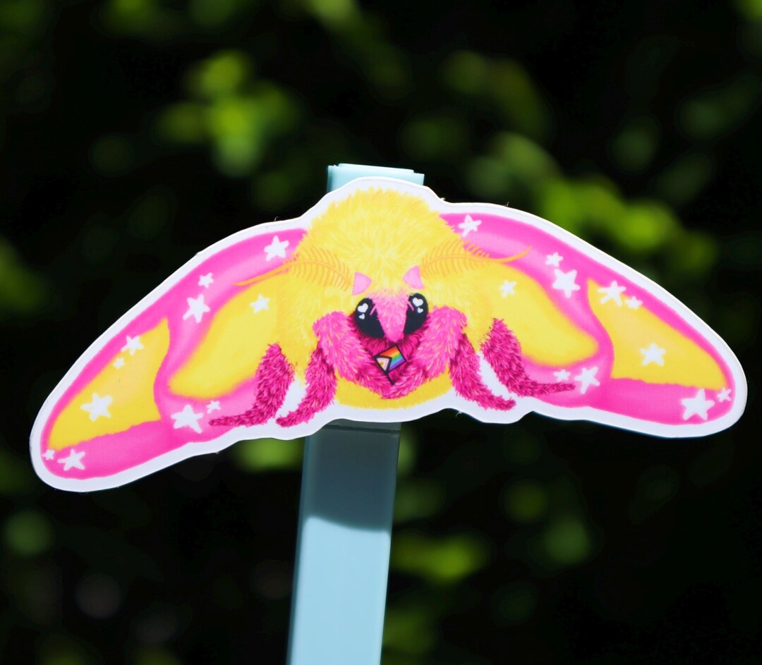 Rosy Maple Moth Pride Flag Sticker - Etsy