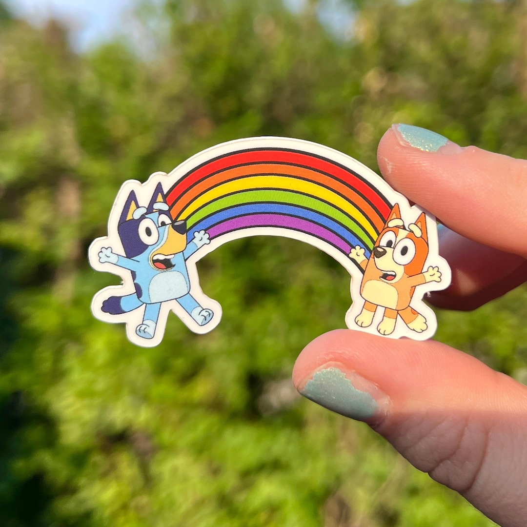 Bluey y Bingo Heeler arcoíris mate vinilo adhesivo - Etsy México