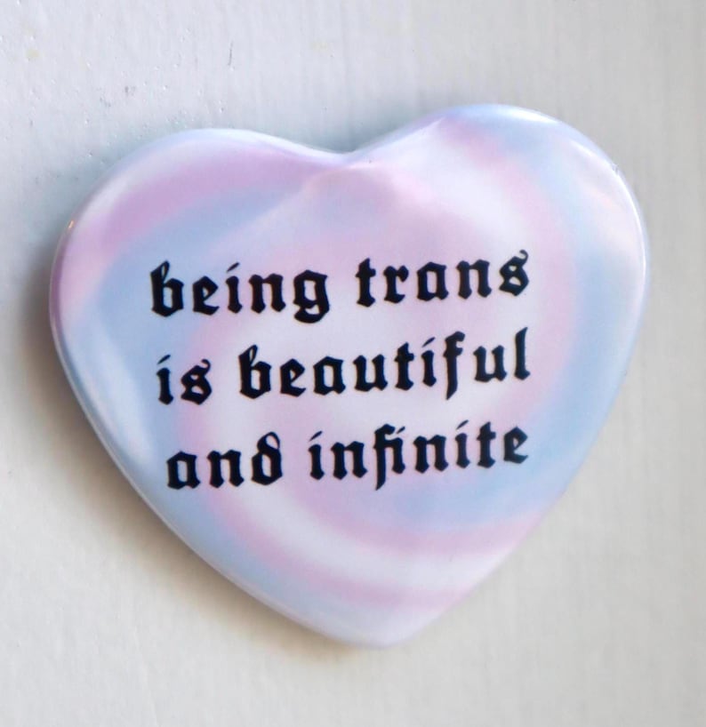 Being Trans is Beautiful and Infinite Heart Pin Badge - Etsy