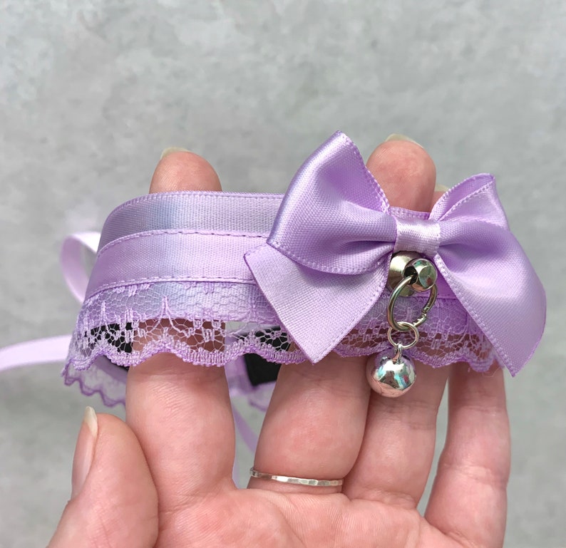 Solid Lavender Lace Collar Purple Cosplay Collar Petplay | Etsy