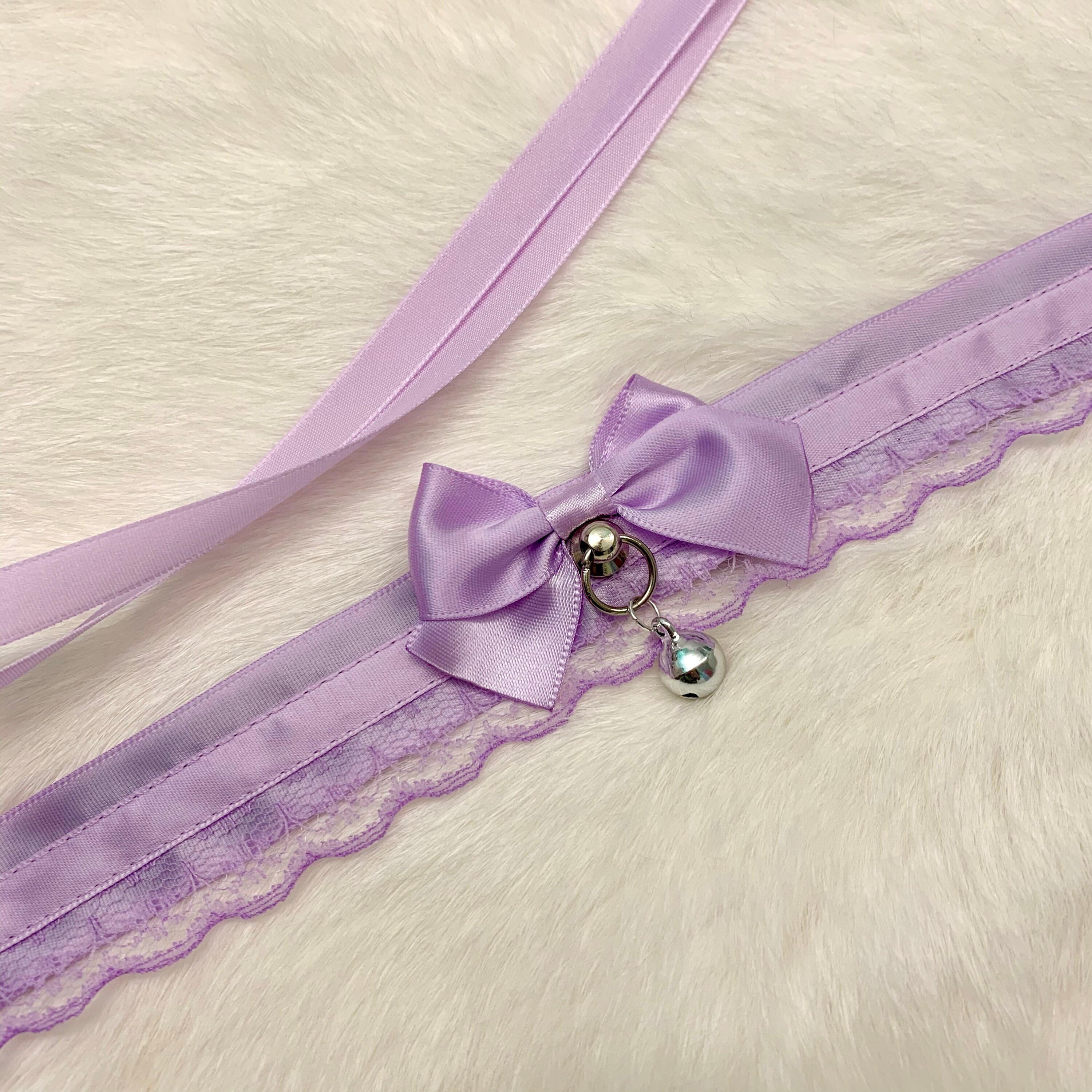 Solid Lavender Lace Collar Purple Cosplay Collar Petplay | Etsy
