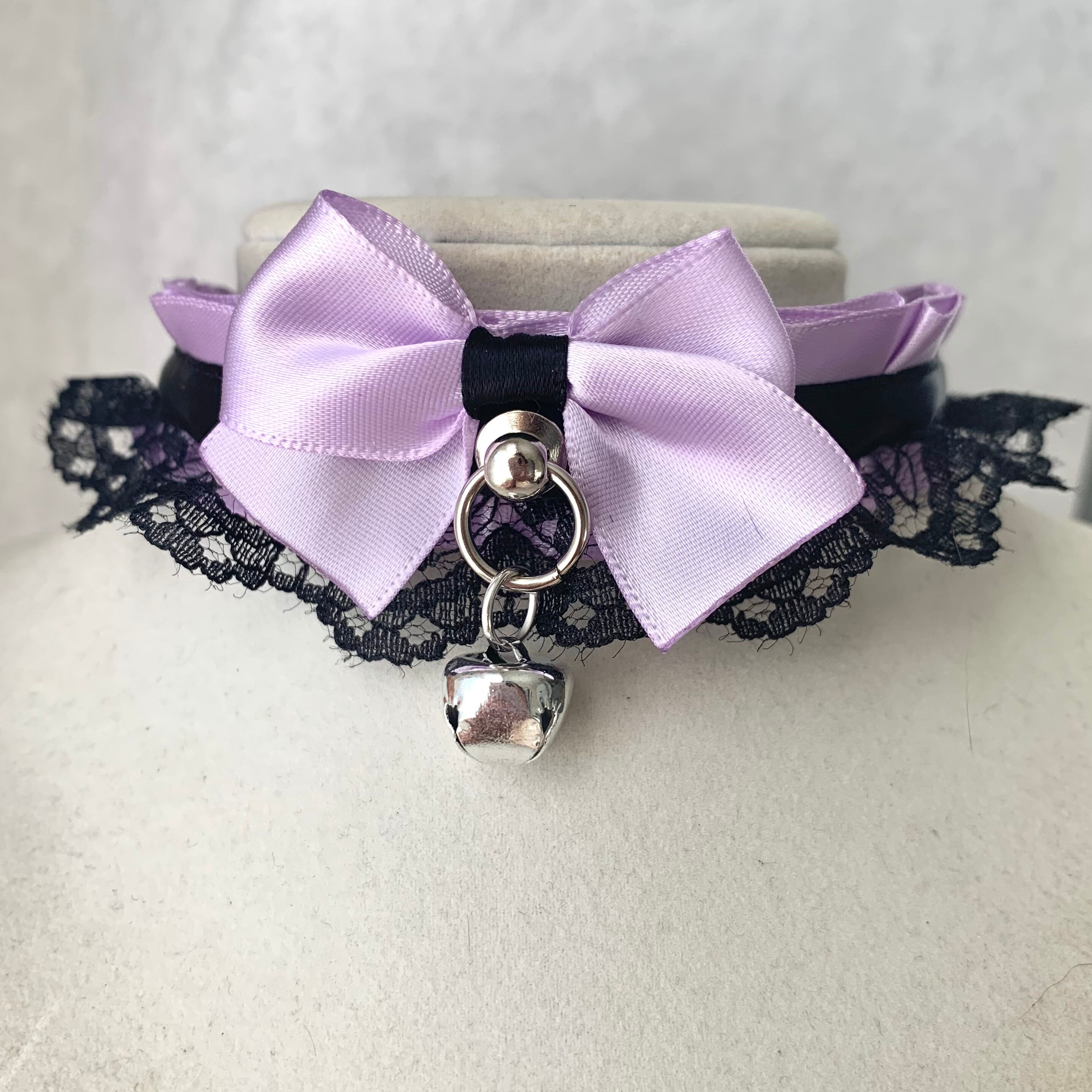 Black and Lavender Collar Purple Cosplay Collar Petplay BDSM | Etsy