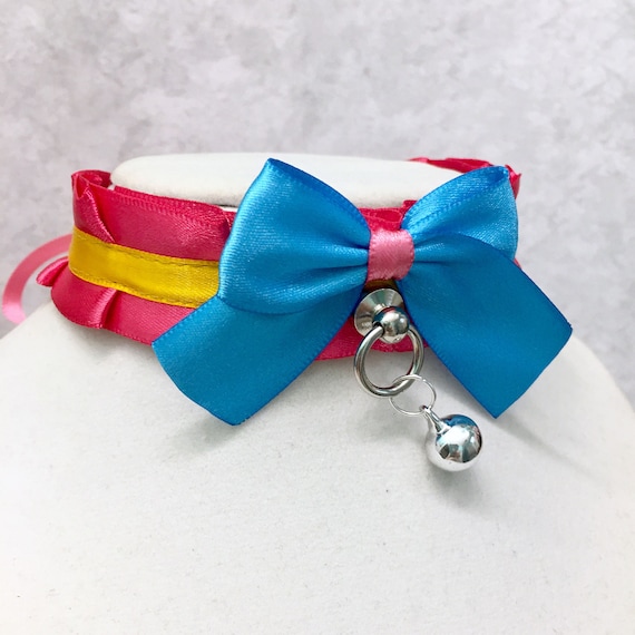 Pansexual Pride Flag Collar Kittenplay Collar Petplay BDSM | Etsy