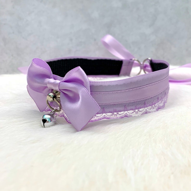 Solid Lavender Lace Collar Purple Cosplay Collar Petplay - Etsy