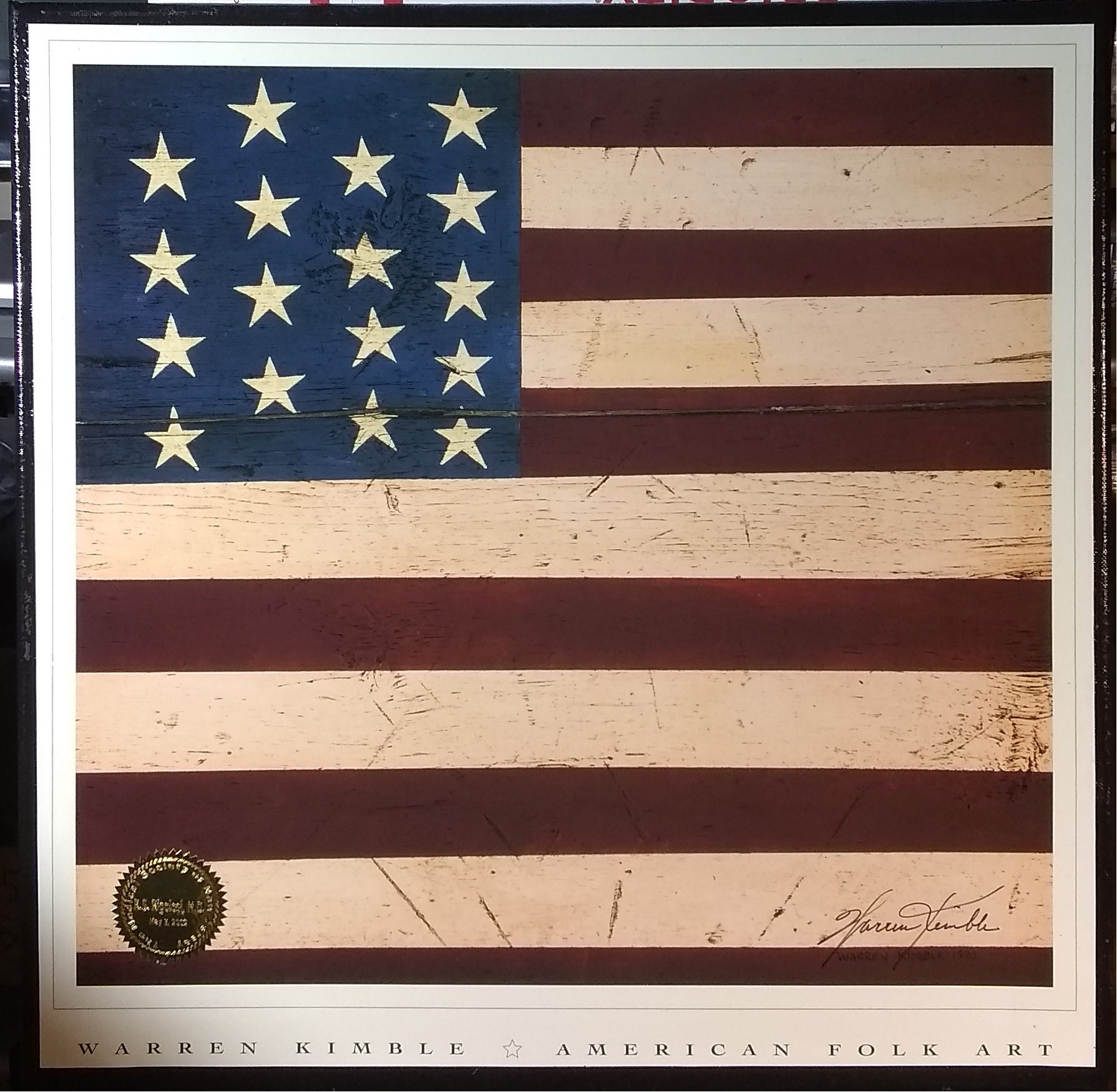 Warren Kimble Flag Print - Etsy