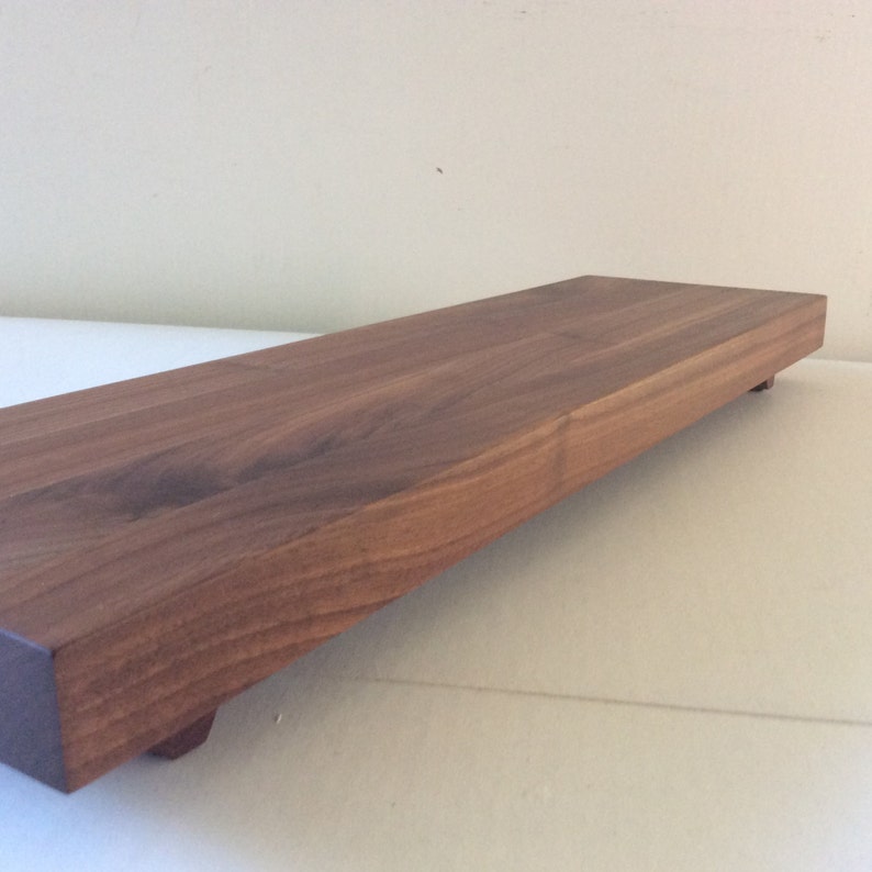 Floating Walnut Buffet Serving Tray With Padded Feet Rustic | Etsy