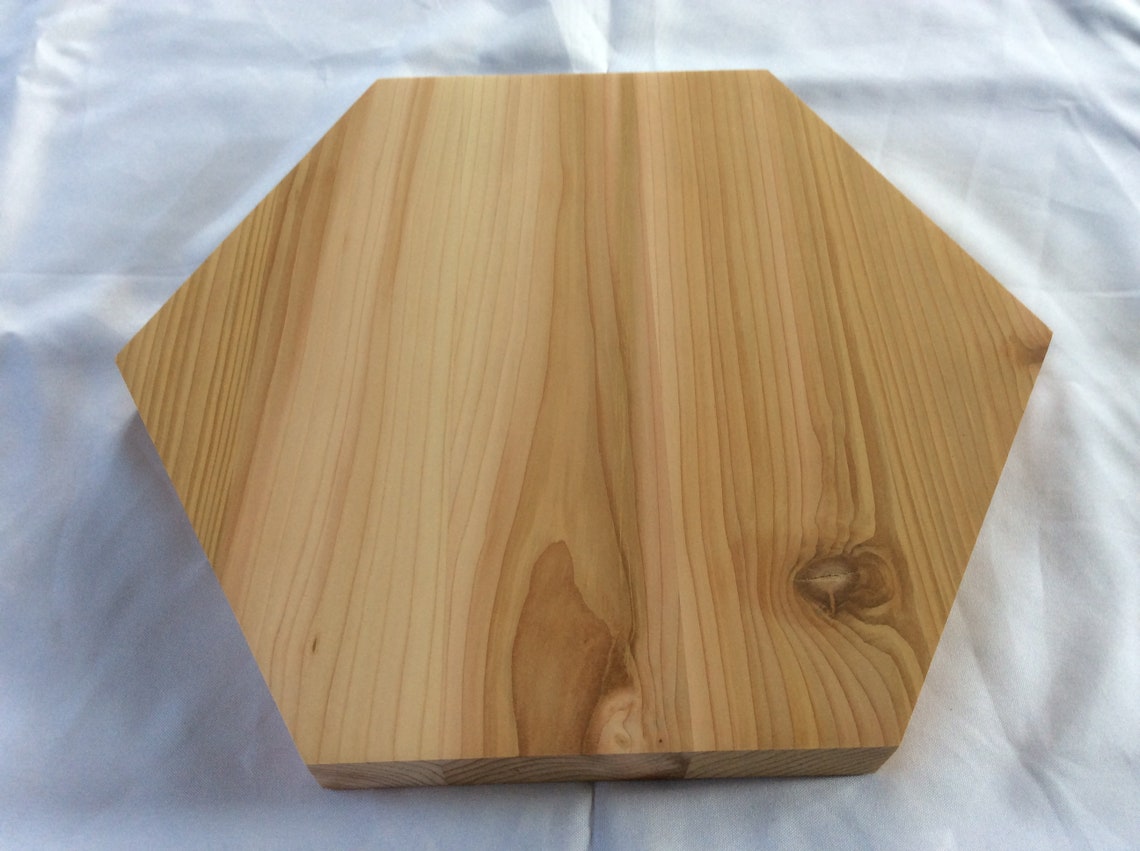 Hexagonal Wood Base, Assorted Wood Types, Natural, Ready to Use ...