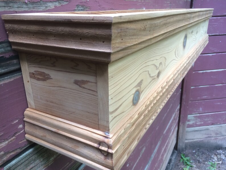 Ornate Top and Bottom Decorative Edges Cedar Box Window Planter ...