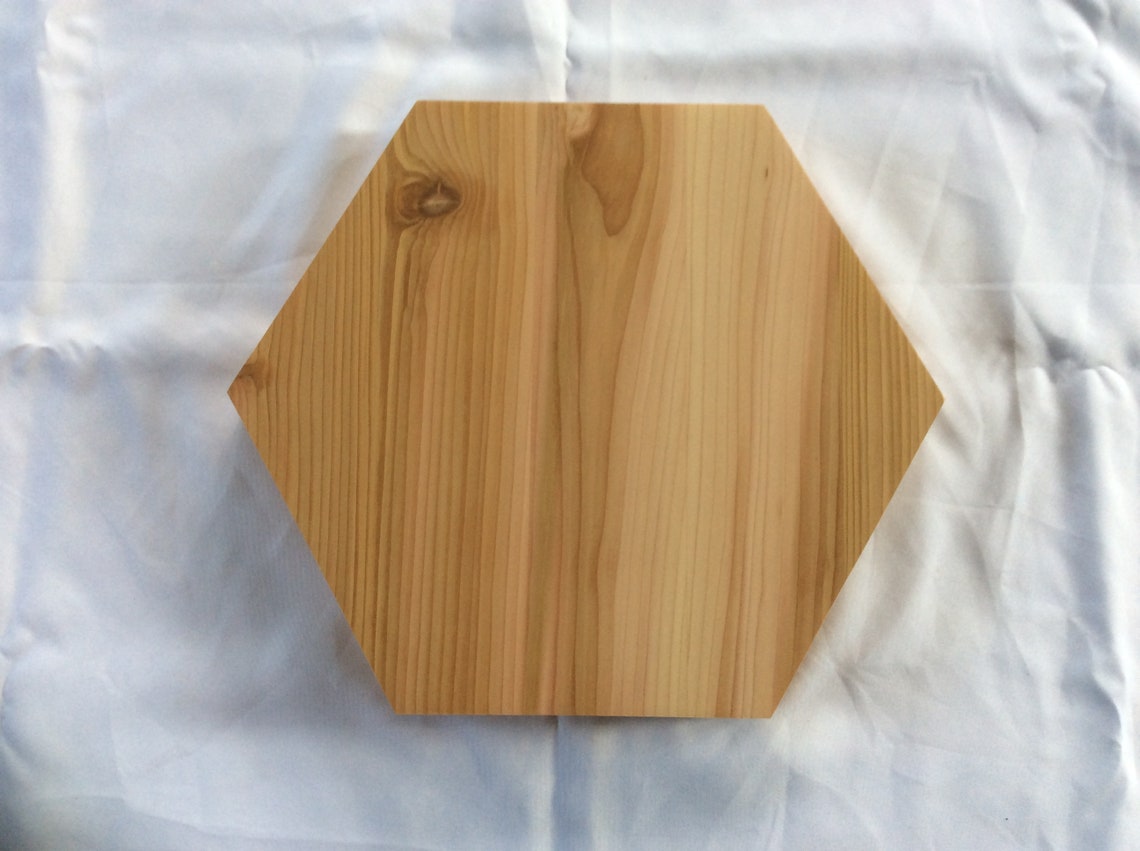 Hexagonal Wood Base, Assorted Wood Types, Natural, Ready to Use ...