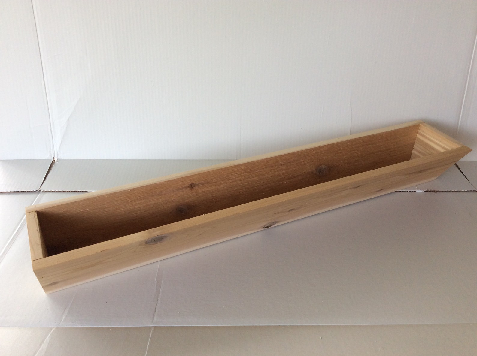 Angled Cedar Box Window Planter, Assorted Sizes, Natural, Ready to ...