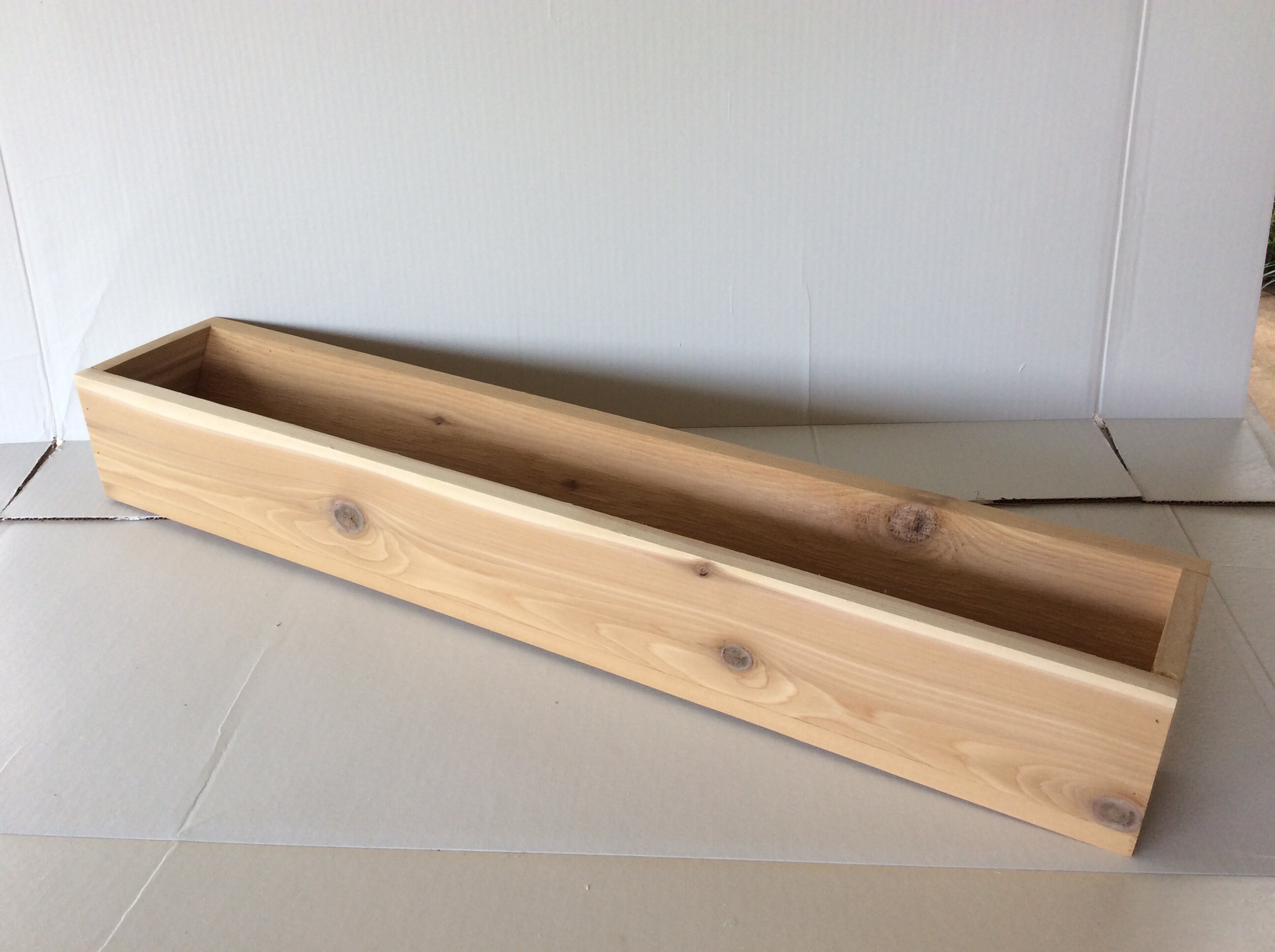 Angled Cedar Box Window Planter, Assorted Sizes, Natural, Ready to ...
