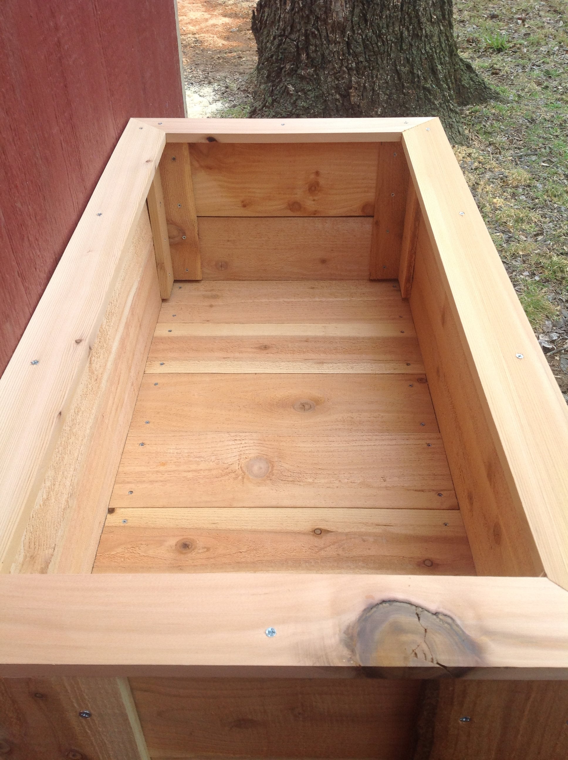 Cedar Wood Rectangular Standing Planter Box, 30" High, Rooftop ...