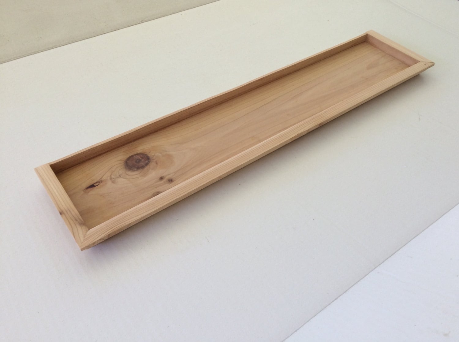 Rectangular cedar water reservoir tray natural ready to use - Etsy