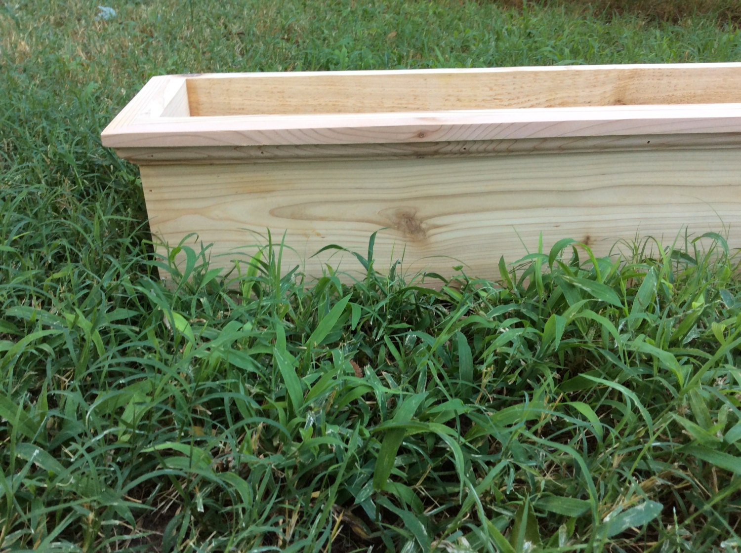 Decorative Top Edge Cedar Box Window Planter, Assorted Sizes, Natural ...