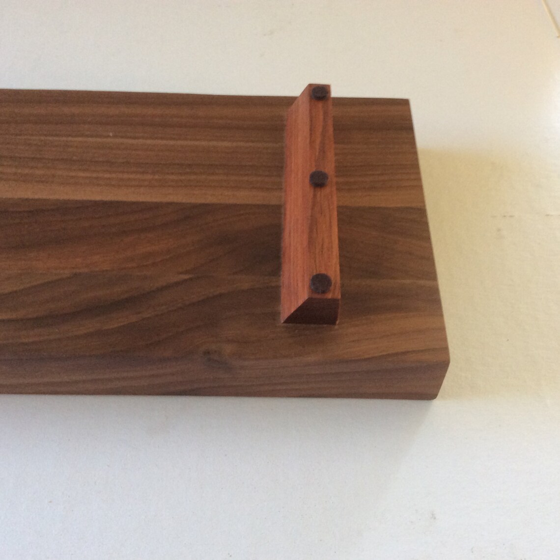 Floating Walnut Buffet Serving Tray With Padded Feet Rustic | Etsy