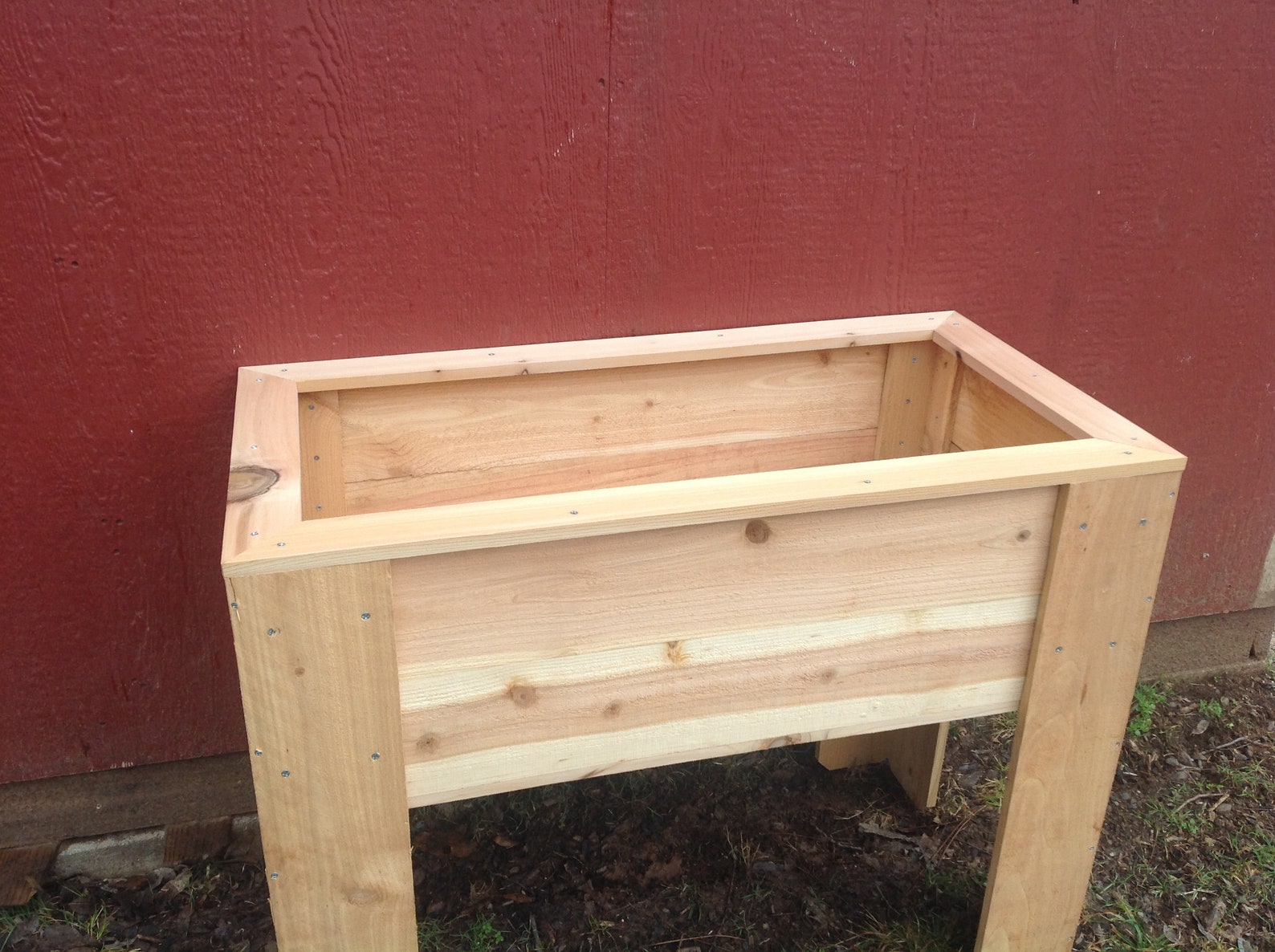 Cedar Wood Rectangular Standing Planter Box, 30" High, Rooftop ...