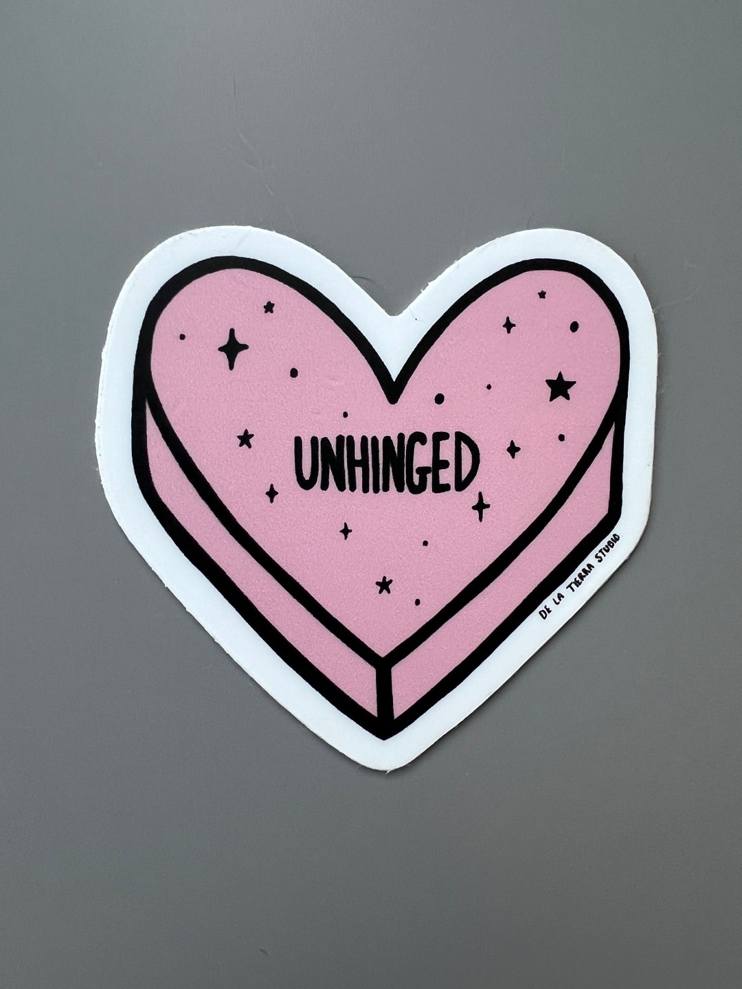 Unhinged Valentines Day Candy Heart Laptop/water Bottle Sticker - Etsy