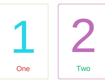 Numbers & Shapes Flashcards Printable Flashcards Preschool - Etsy
