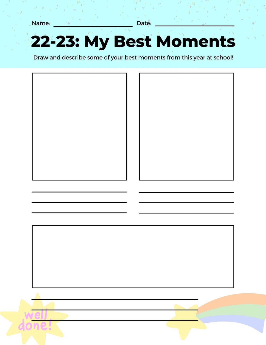 School End Best Moments Drawing and Writing Activity - Etsy