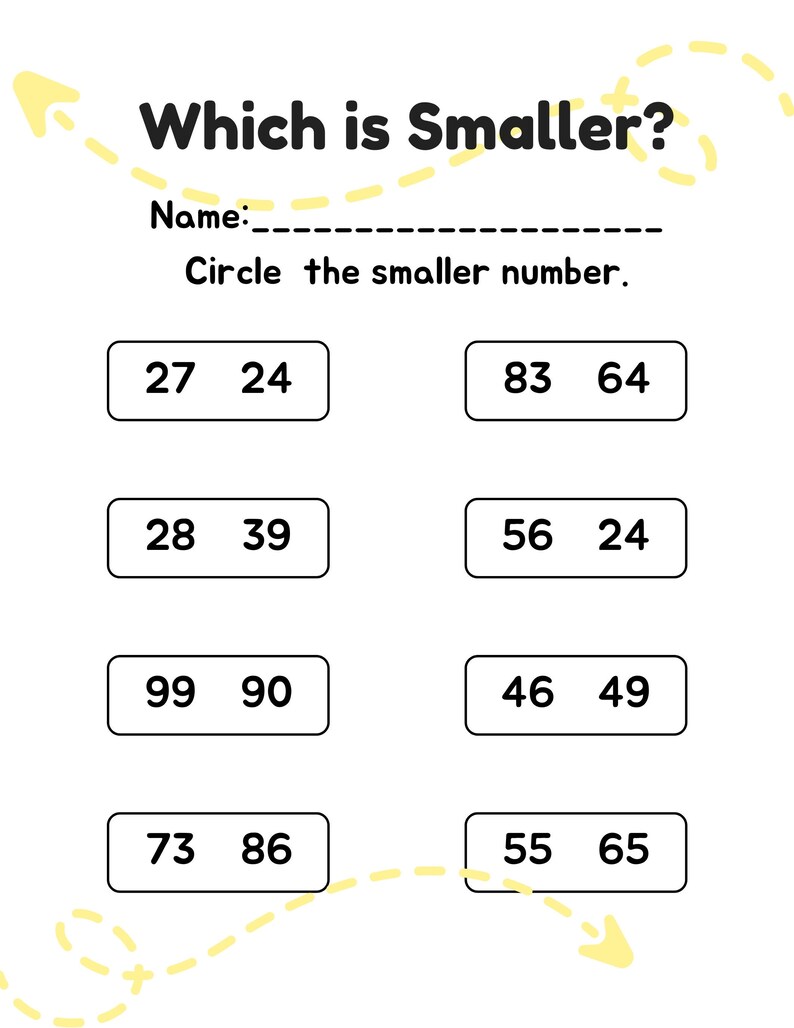 Comparing Numbers Which is Larger and Which is Smaller - Etsy