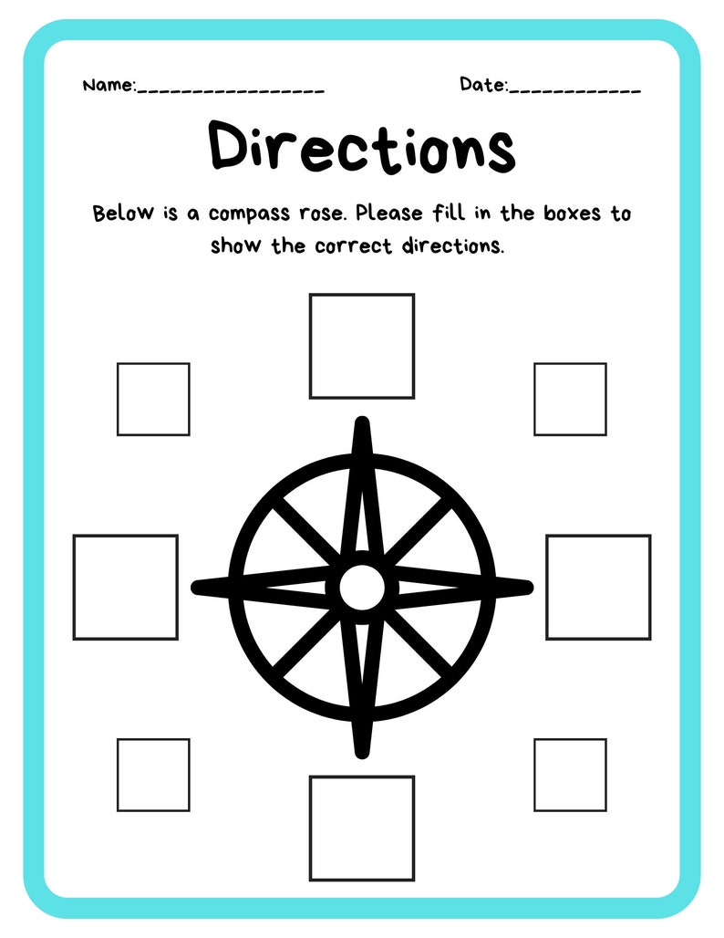 Compass Worksheet - Etsy