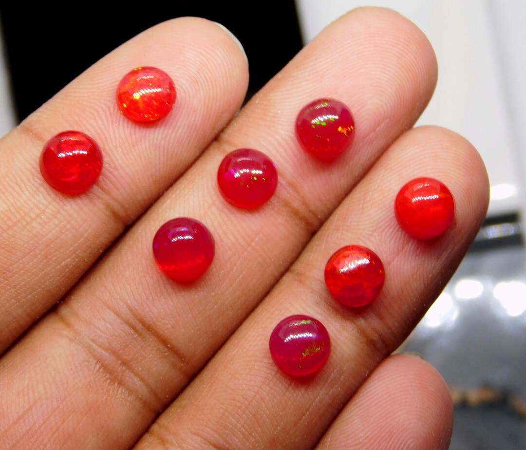 Natural Ethiopian Opal Red-3mm to 8mm Blood Red Opal - Red Stone Loose ...