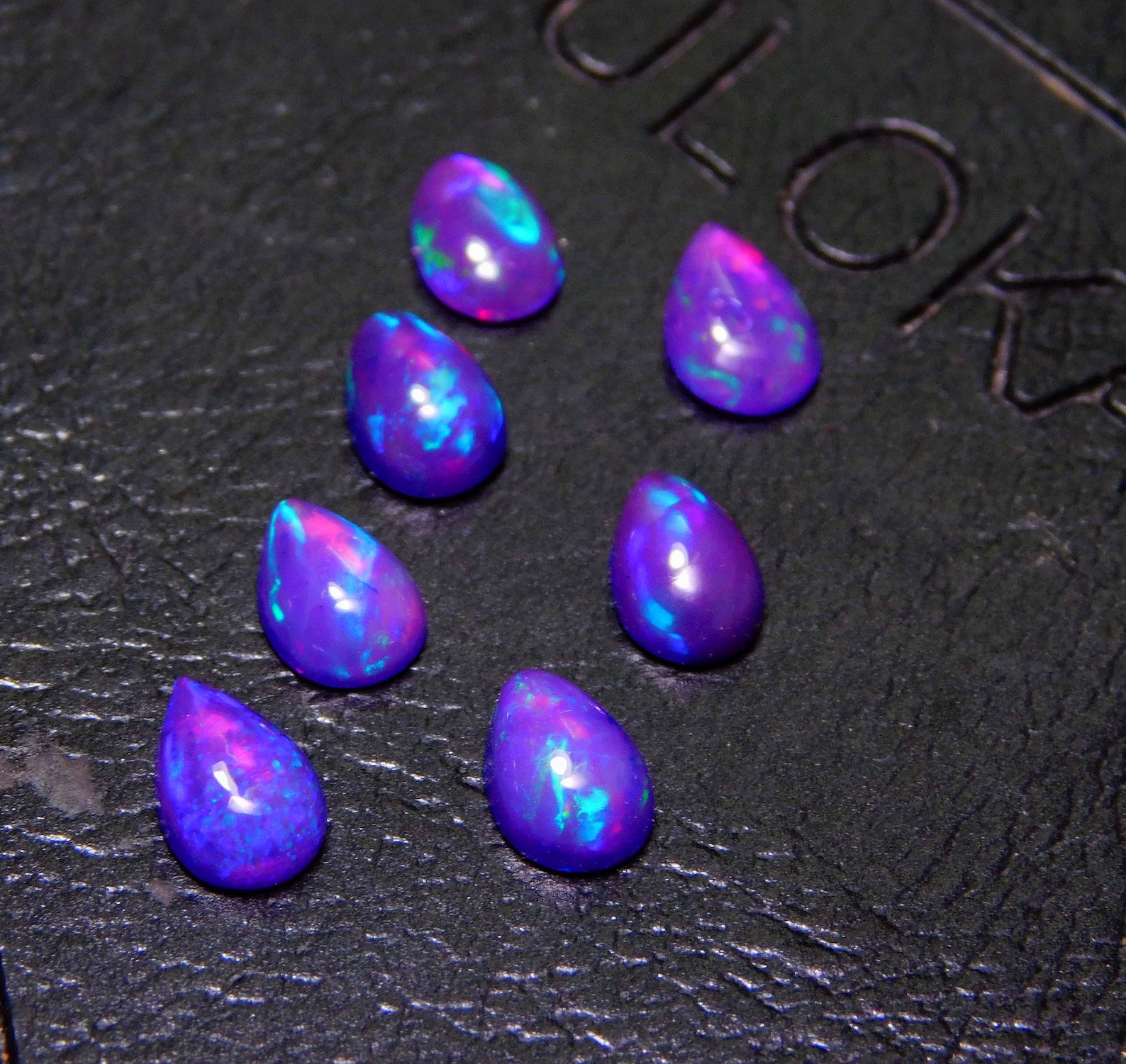 Purple Opal / Natural Ethiopian Opal Pear Cabochon 5x3mm-9x7mm ...