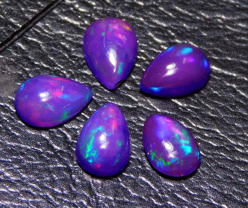 Purple Opal / Natural Ethiopian Opal Pear Cabochon 5x3mm-9x7mm - Etsy
