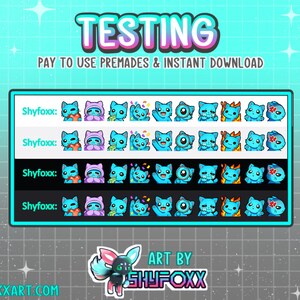 Blue Cat Premade Emote Pack (RECOLORS AVAILABLE) Digital Files for ...
