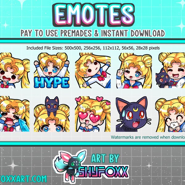 Sailor Moon Custom Emotes - Etsy