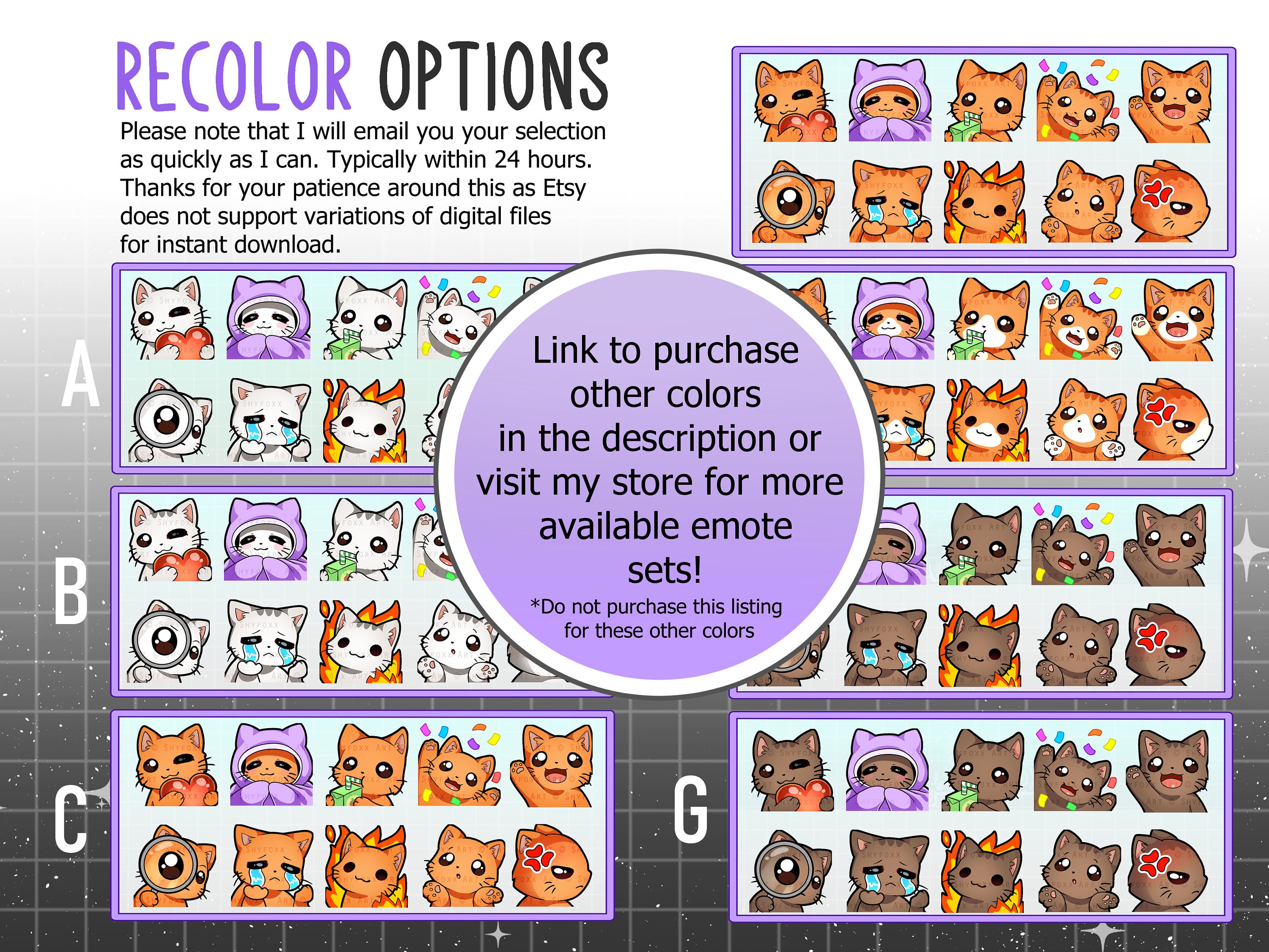 Pink Cat Premade Emote Pack RECOLORS AVAILABLE Digital Files - Etsy