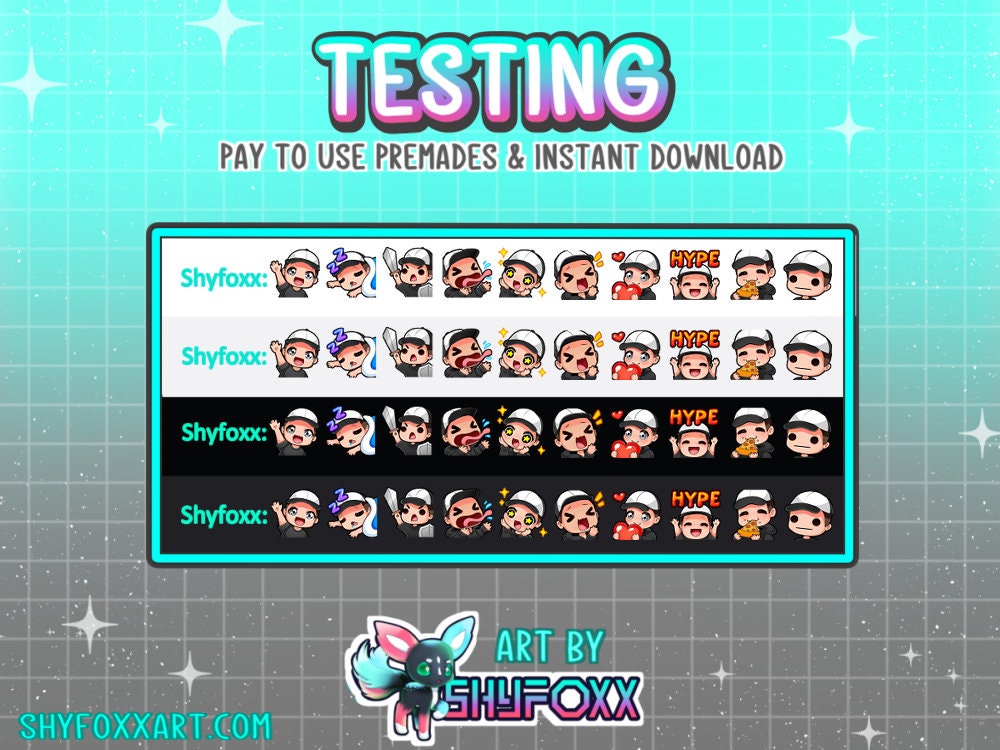 Brunette Hat Guy Emote Pack Premade for Twitch and Discord Download ...