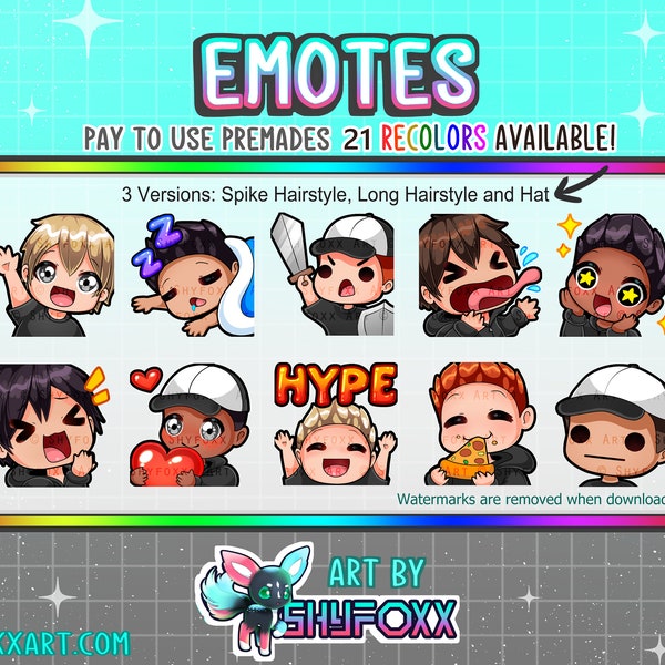 Custom Twitch Emotes Guy - Etsy