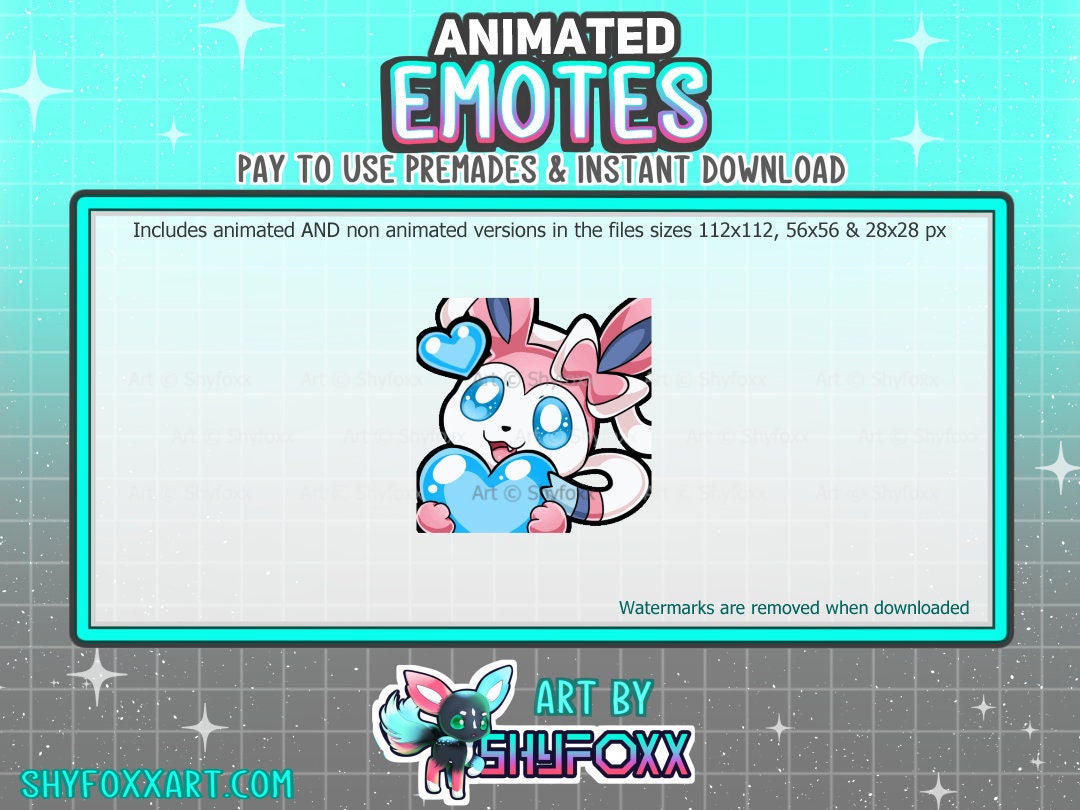 ANIMATED Sylveon Emote Pokemon Themed Digital Files for Twitch and ...