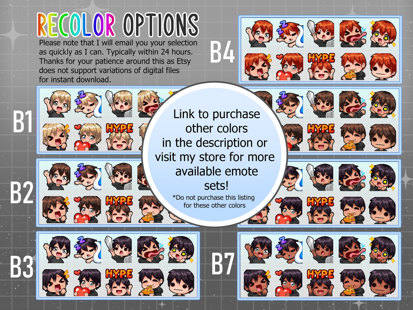 Brown Long Hair Guy Emote Pack Premade for Twitch and Discord Download ...