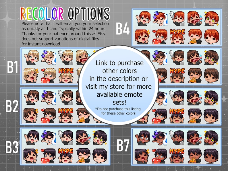 Brown Long Hair Guy Emote Pack Premade for Twitch and Discord Download ...