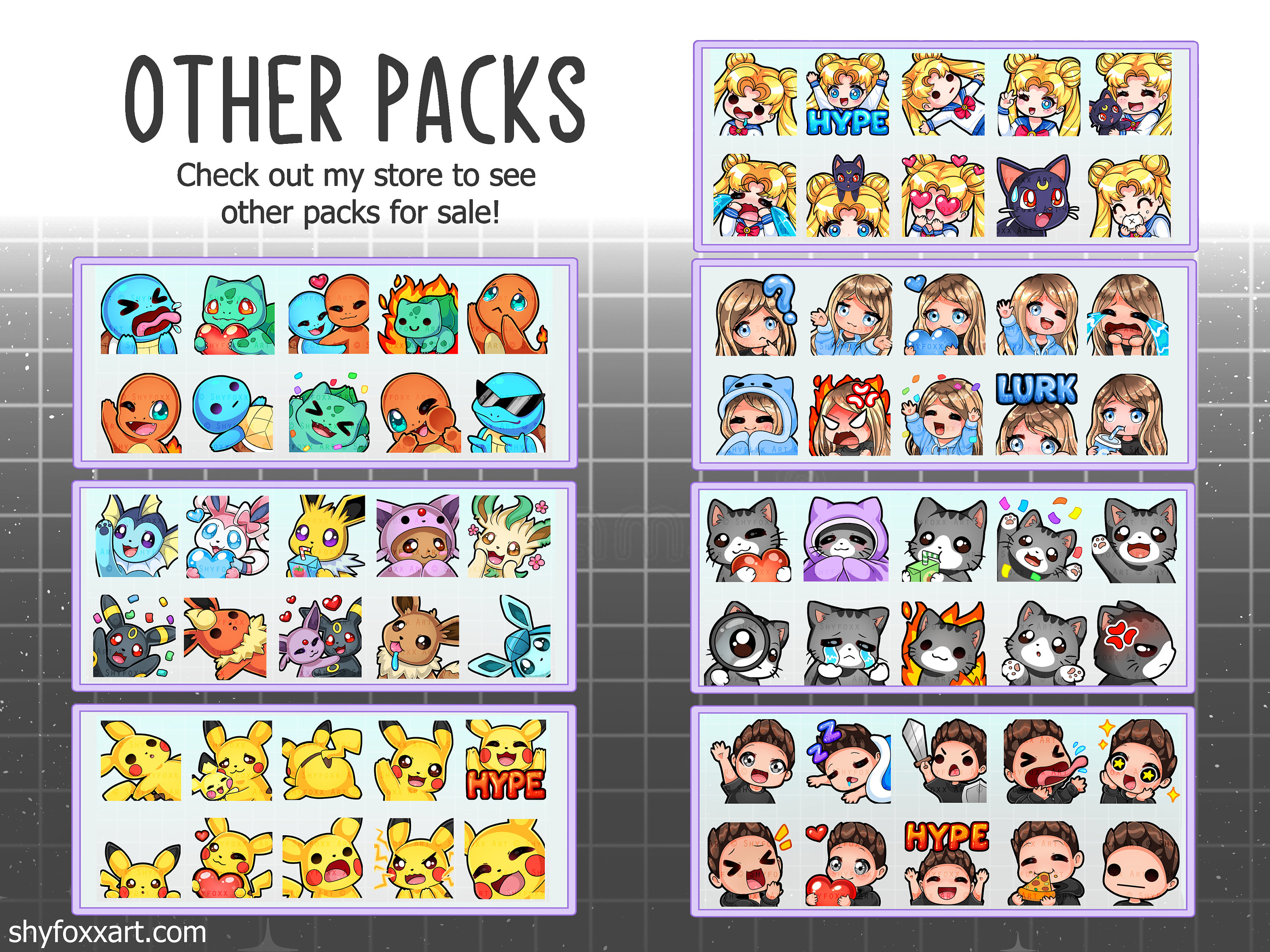 Eevees Emote Pack Premade for Twitch Tiktok Discord Download - Etsy UK