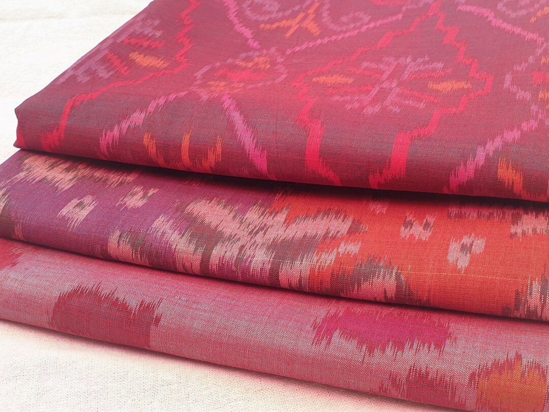 Long Soft Sarong Balinese Batik Endek, Traditional Woven Sarongs. Pink ...