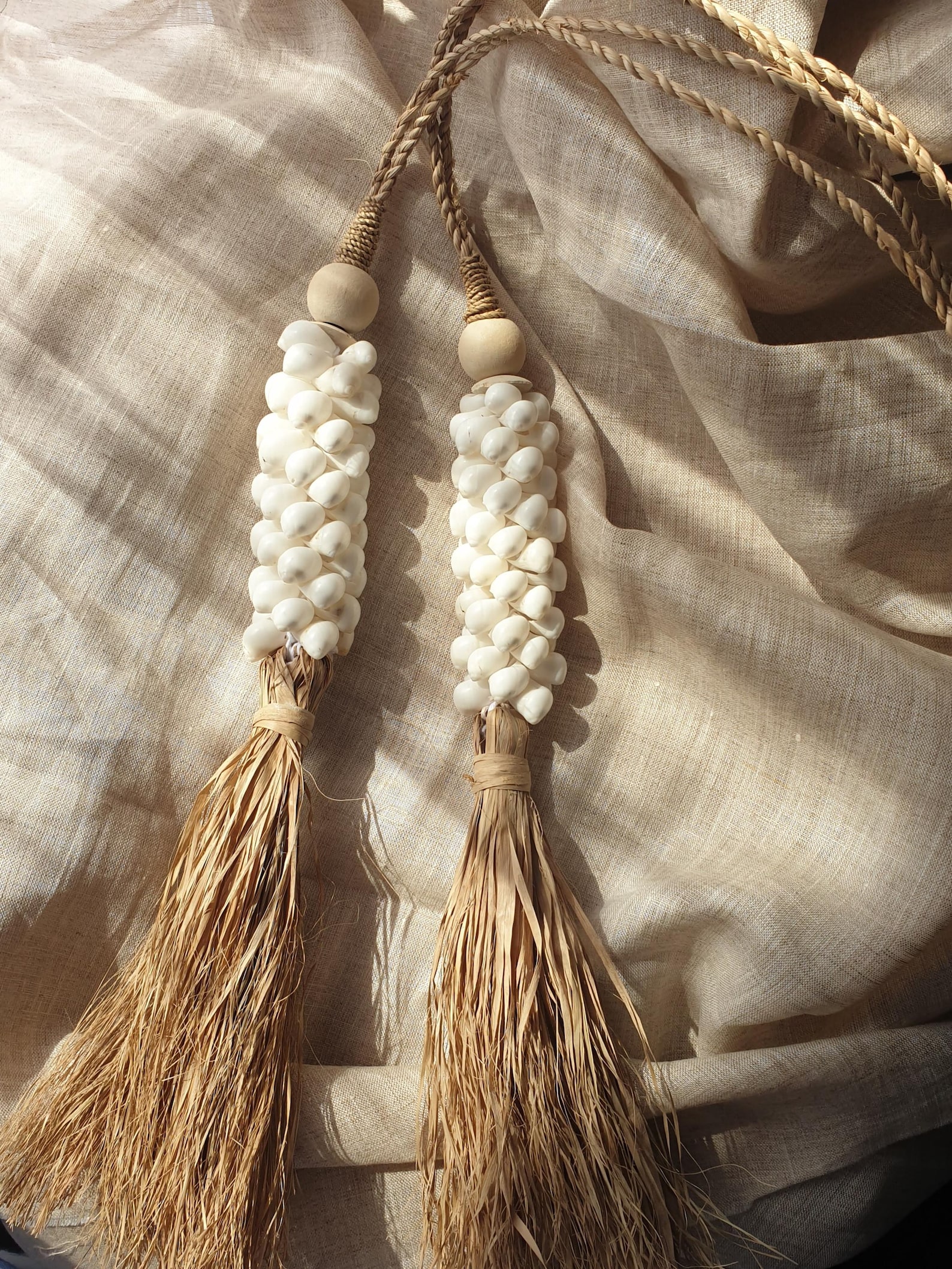 Curtain Tie Backs. Shell & Macrame Curtain Hold Backs for Beach Homes ...