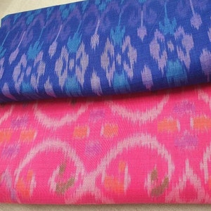 Long Soft Sarongs Balinese Endek Traditional Handwoven Blue/ Pink ...