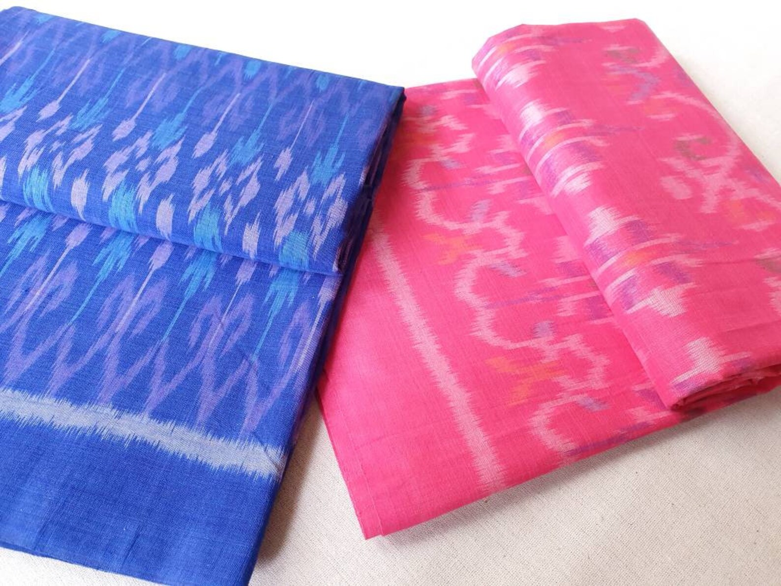 Long Soft Sarongs Balinese Endek Traditional Handwoven Blue/ Pink ...