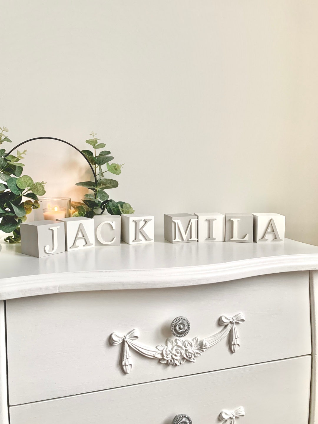 Baby Name Blocks, Unisex Nursery Decor, Gender Neutral Nursery Decor ...