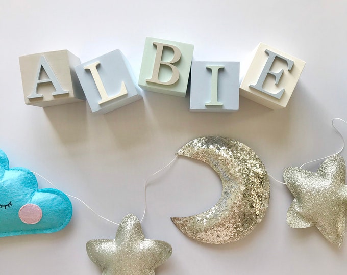 Custom Baby Name Baby Blocks, Baby Name Blocks Baby Shower, Baby Name ...