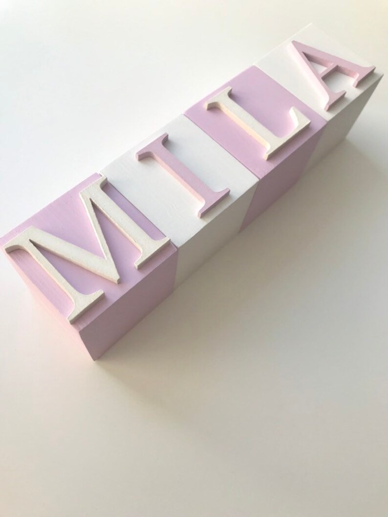 Custom Baby Name Baby Blocks Gender Neutral White Best Girl | Etsy