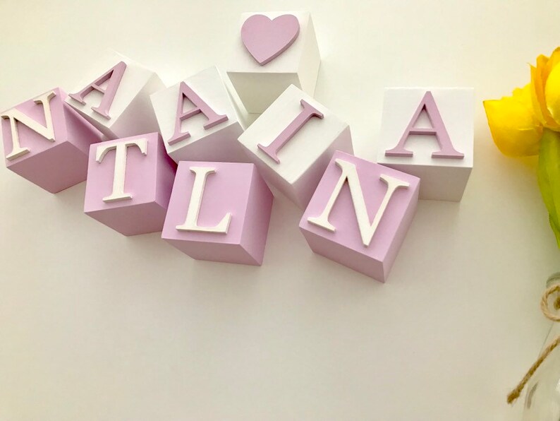 Custom Baby Name Baby Blocks Gender Neutral White Best Girl | Etsy