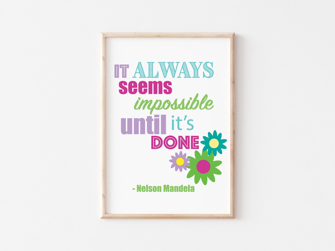 Nelson Mandela Inspirational Quote Digital A1 Art Print / Printable ...