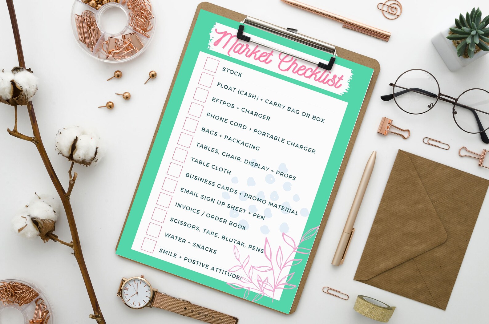 Market Stall Checklist - A4 Printable for Handmade Business Success ...
