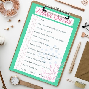 Market Stall Checklist - A4 Printable for Handmade Business Success ...